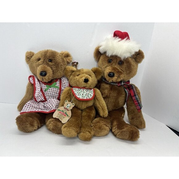 Hallmark | Toys | 984 Hallmark Christmas Family Sewn Bears Jointed Beau ...